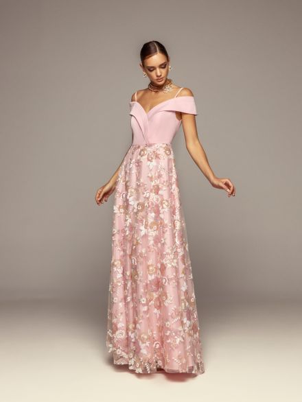 Abito lungo rosa cerimonia D'Andrea 2024 | Laura Romagnoli Atelier