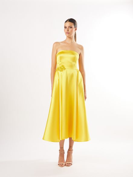 Abito da cerimonia giallo Carla Ruiz 2024 | Laura Romagnoli Atelier